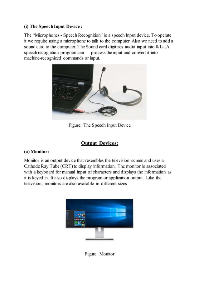 Assignment On Input And Output Devices 