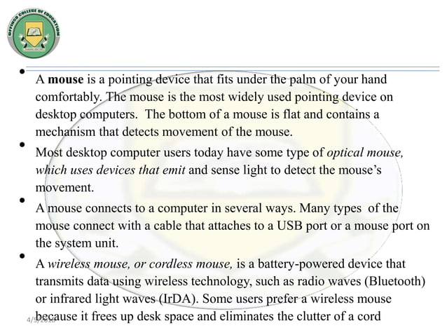 Input, Output and Storage Devices | PPTX