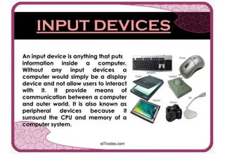 INPUT AND OUTPUT DEVICES | PDF