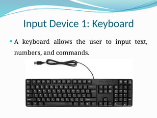 Power point presentations of Input and Output devices | PPT