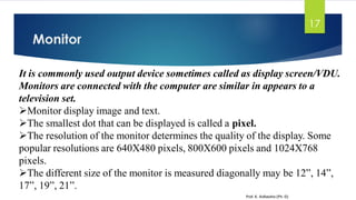 Input,Output and Memory devices ppt | PDF