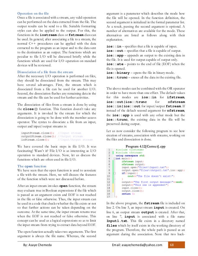 Input and output in c++