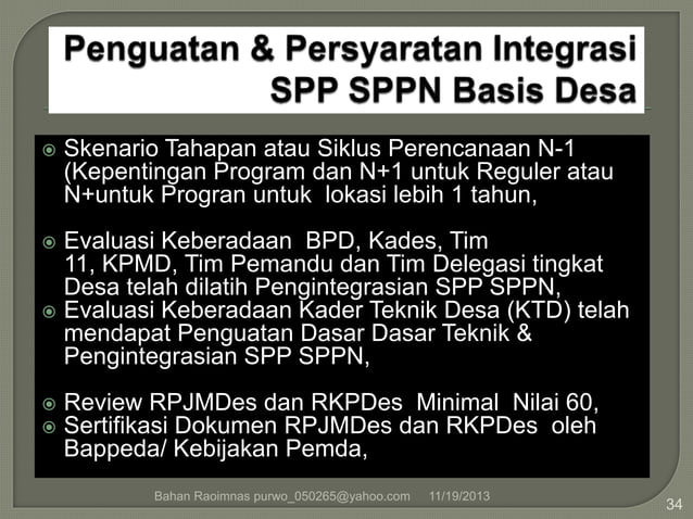 refleksi & pemahaman dasar pengintegrasian spp sppn_rapim | PPT