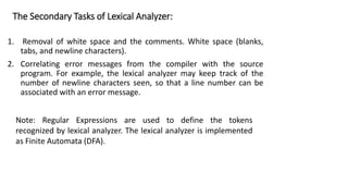 input buffering in lexical analysis in CD | PPTX