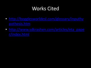 Input comprehension theory | PPTX