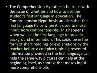 Input comprehension theory | PPTX