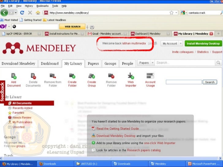 Input database mendeley