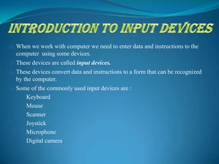 Input Devices | PPTX