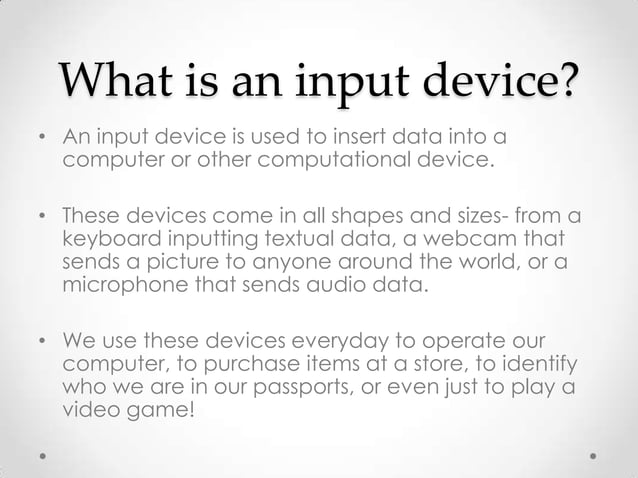 Input devices | PPT