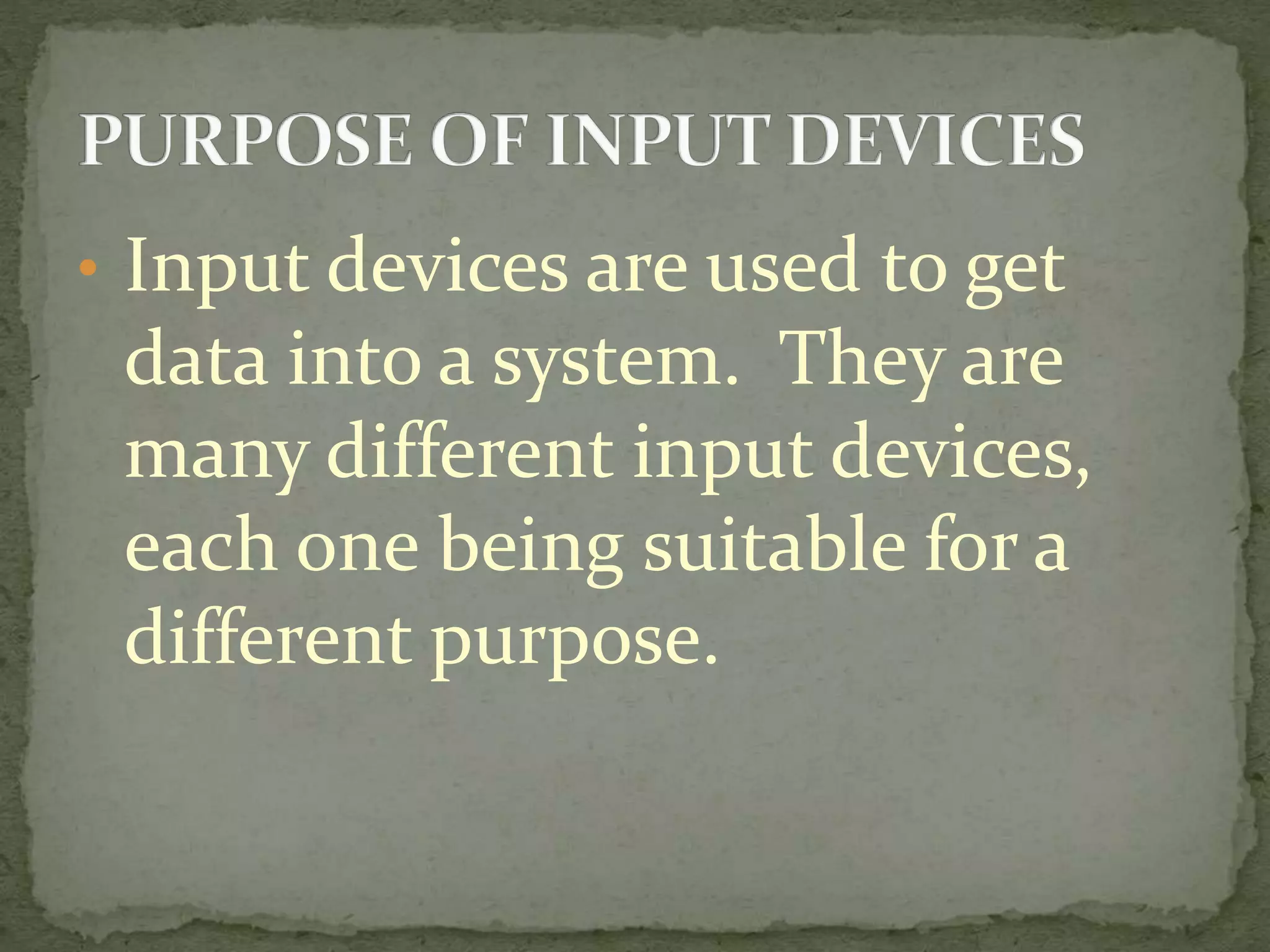 Input devices | PPT