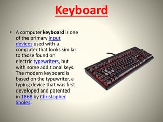 Input devices | PPT | Free Download
