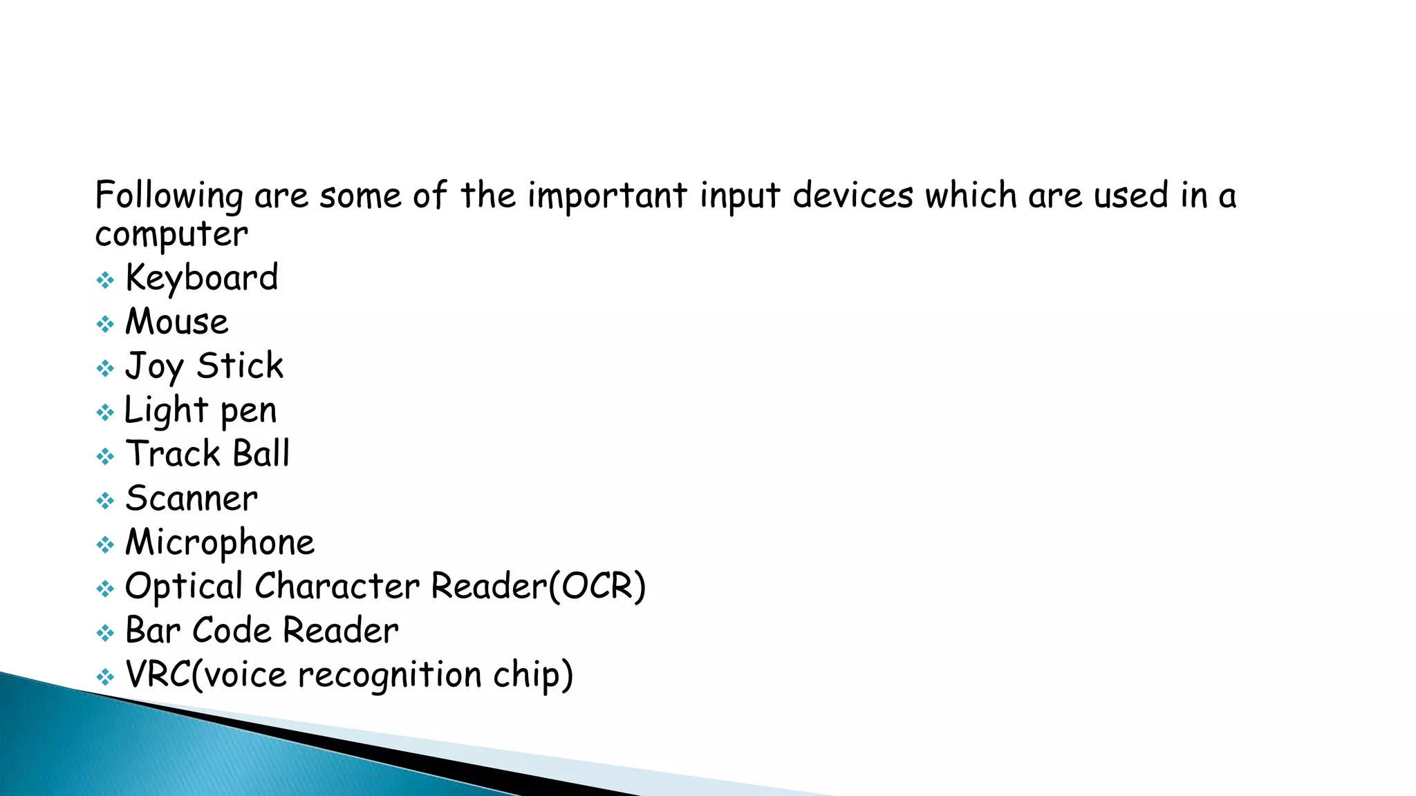 Input devices | PPTX