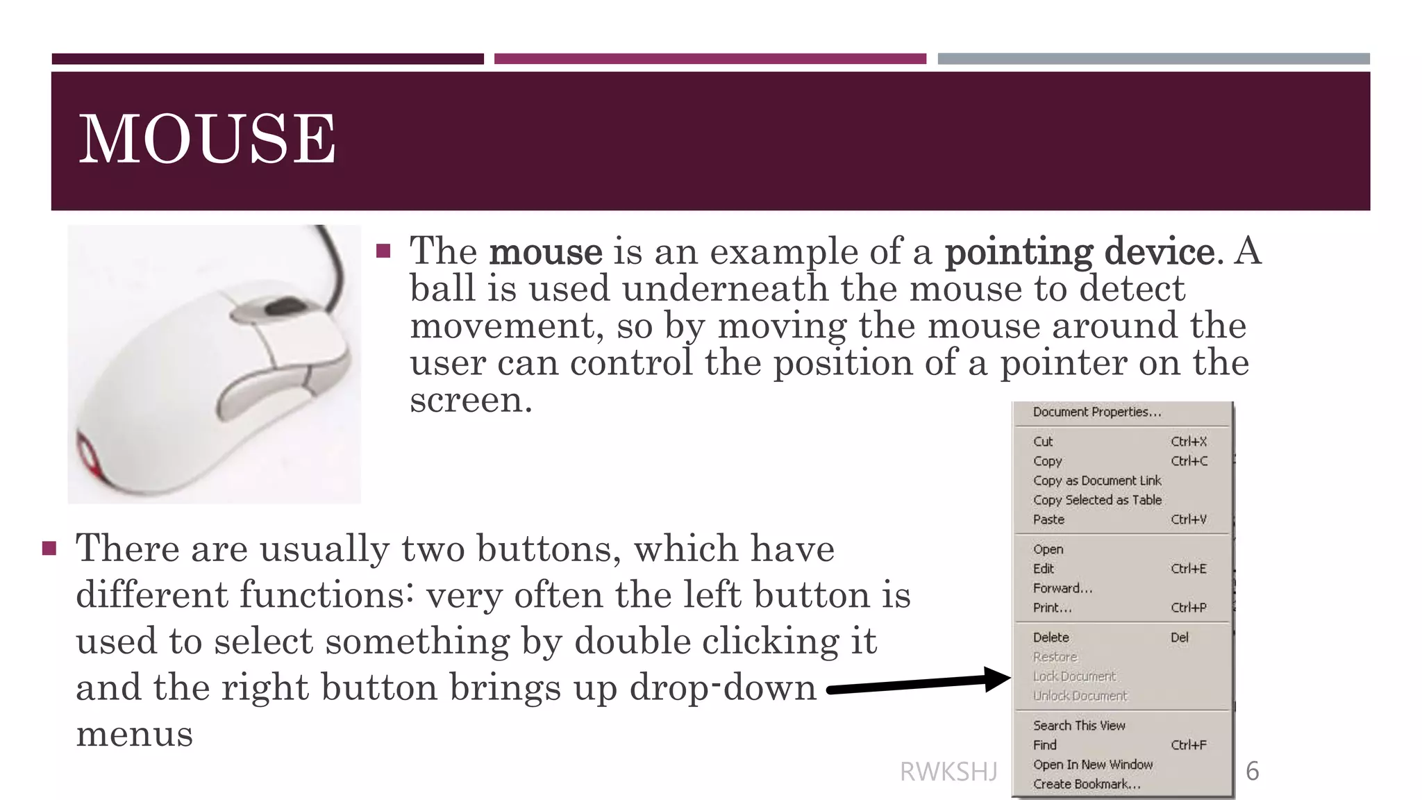 Input devices | PPTX | Computer Peripherals | Computing