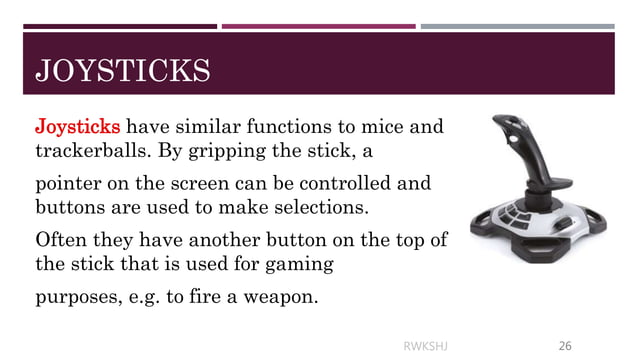 Input devices | PPTX | Computer Peripherals | Computing
