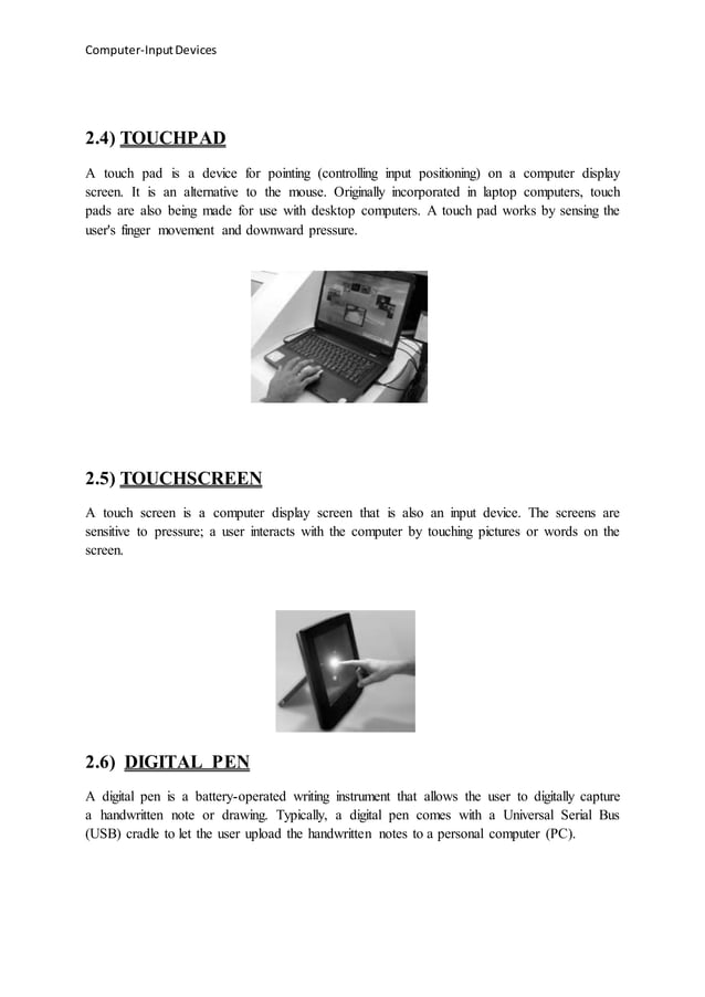 Input devices | PDF
