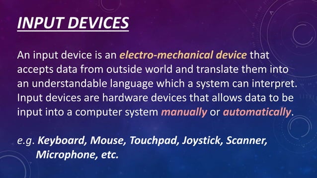 Input Devices | PPT