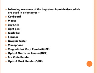 Input devices | PPT