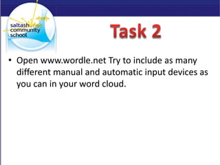 Input devices 2 lessons | PPTX | Computer Peripherals | Computing