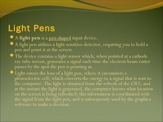Input devices in computer graphics | PPT