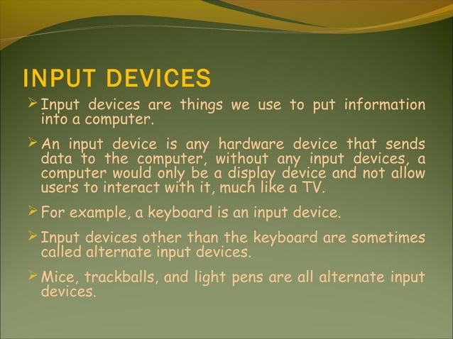 Input devices in computer graphics | PPT | Computer Peripherals | Computing