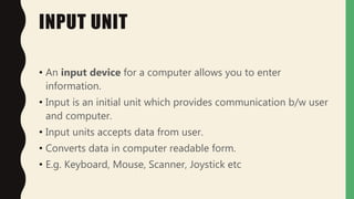 Input devices lecture 5 | PPT