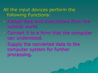 Input devices of computer | PPT
