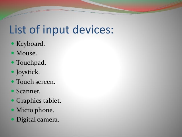 Input devices presentation