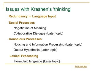 Input and Interaction - Psychology of Language Learning | PPTX
