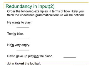 Input and Interaction - Psychology of Language Learning | PPTX