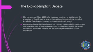 Input, interaction, and output in sla | PPTX