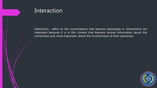 Input, interaction, and output in sla | PPTX | Education