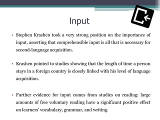 Input, interaction, foeigner and teacher talk | PPTX