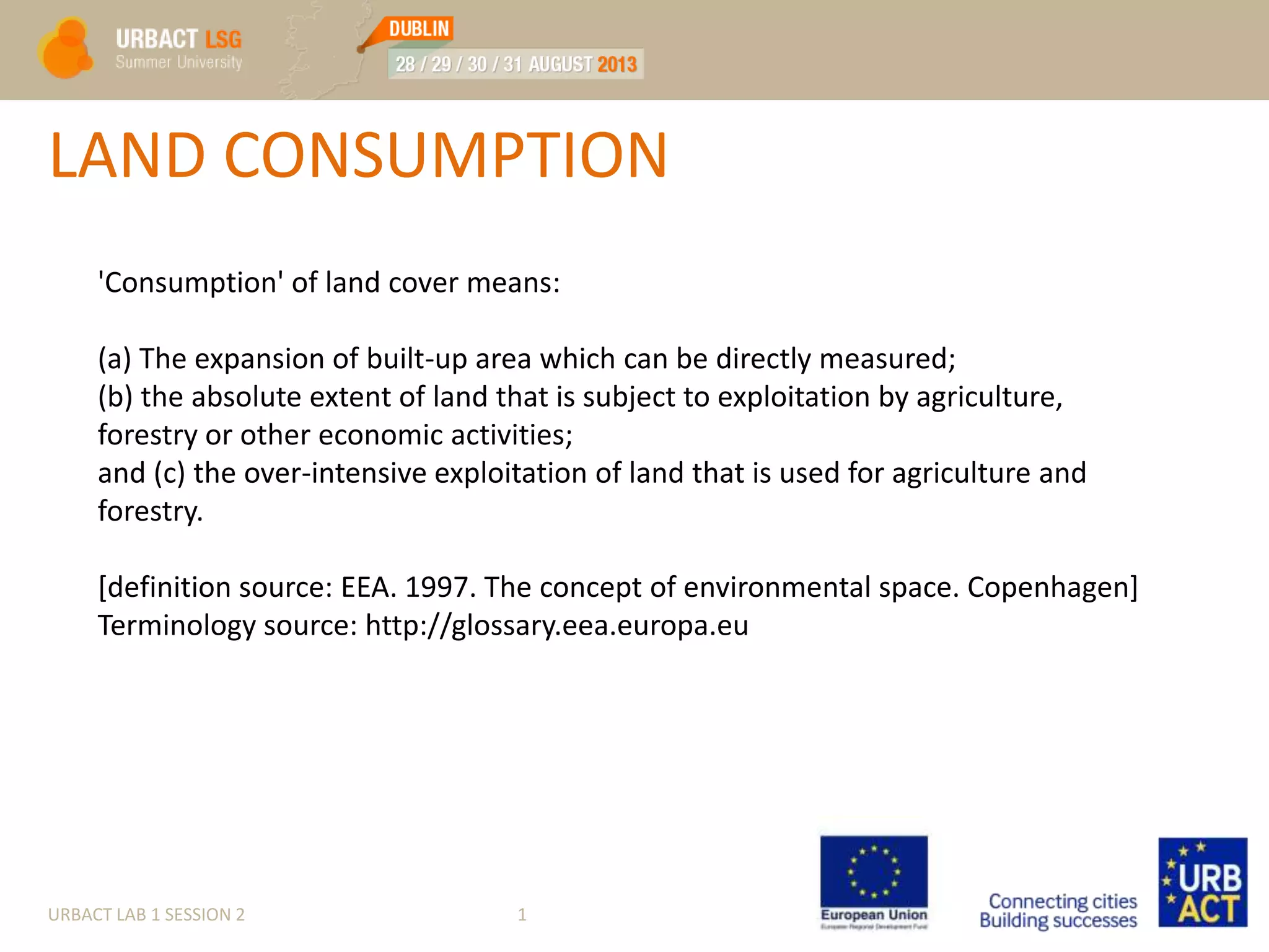 URBACT Summer University 2013 - Labs - Low Carbon Transition - Input | PPT