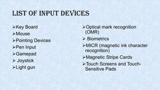 Input out and storage devices | PDF