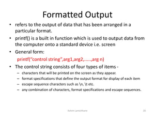 Unit 3. Input and Output | PPTX