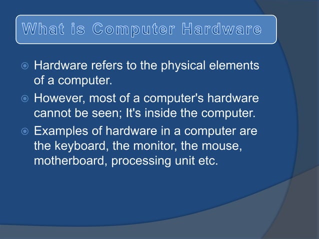 Computer Hardware : Input & Output Devices | PPTX