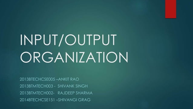 Input output accessing | PPTX | Computer Peripherals | Computing