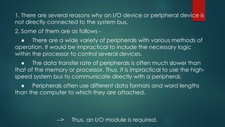 Input output accessing | PPTX | Computer Peripherals | Computing