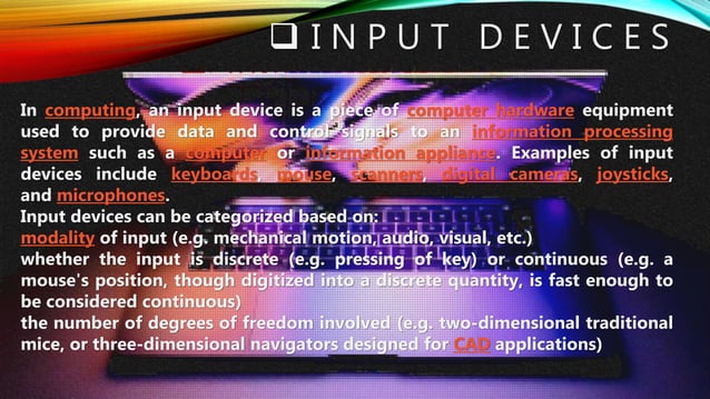 Input output devices | PPT