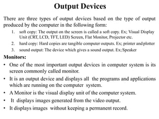 Computer system Input and Output Devices | PPT