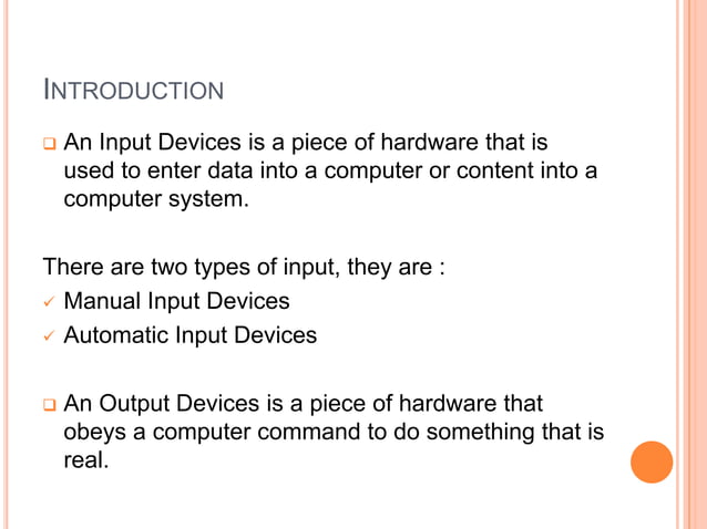 Input & output devices 1122 | PPT