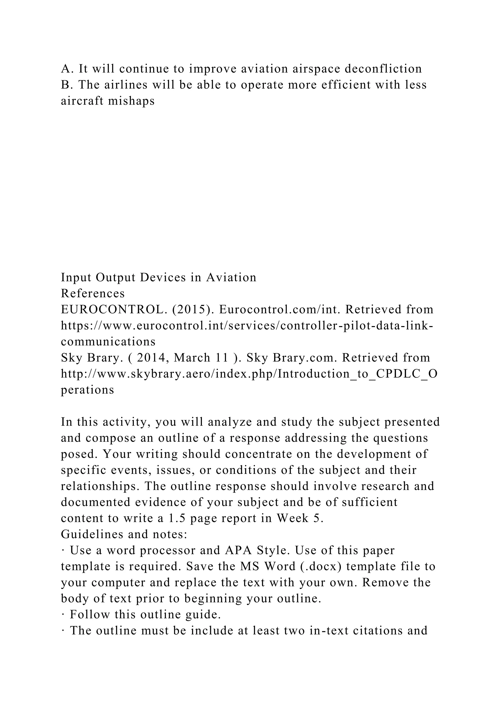 Input Output Devices In Aviationthesis Computer Technology Is Cdocx