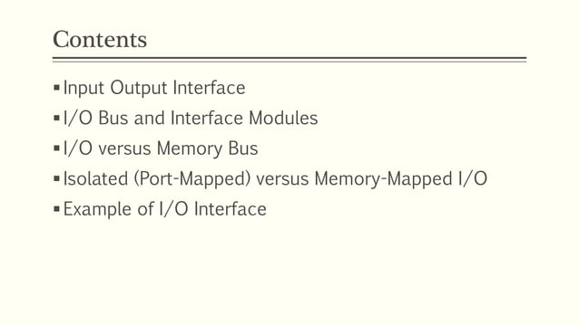 Input output interface | PPTX