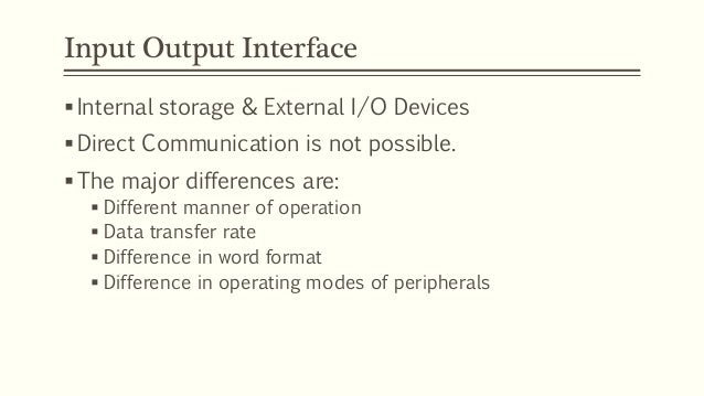 Input output interface