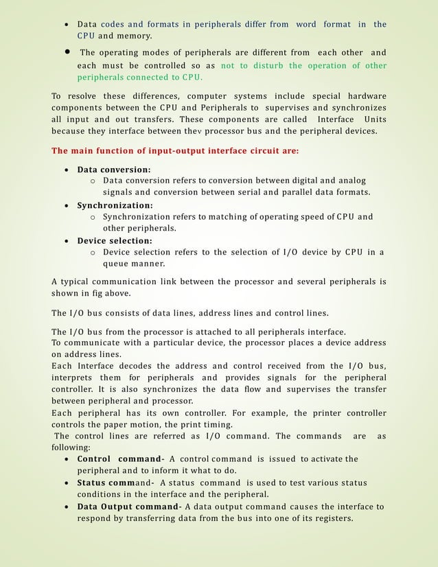 Input Output Organization And Io Interface Pdf 6753