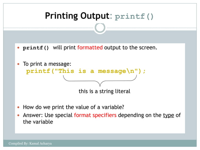 Input Output Management In C Programming | PPTX
