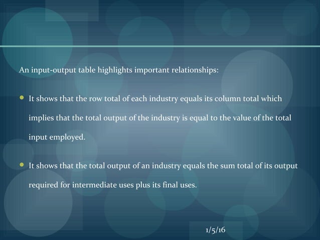 Input – output model of economic development | PPT