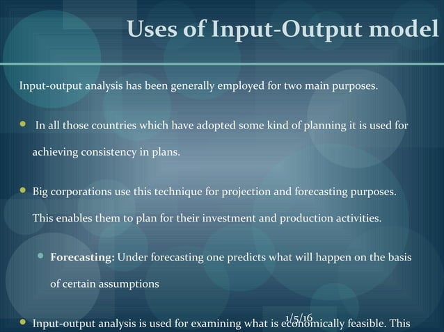 Input – output model of economic development | PPT
