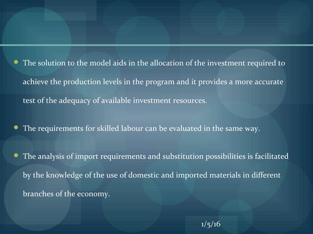 Input – output model of economic development | PPT