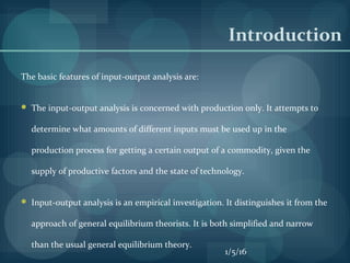 Input – output model of economic development | PPT